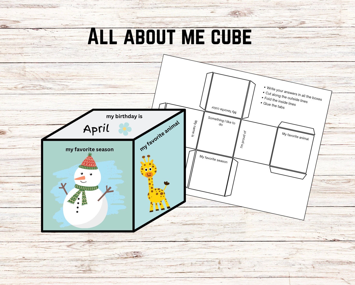 All About Me Cube Primary Resource Activity - Etsy UK
