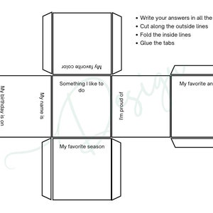 All About Me Cube Primary Resource Activity - Etsy