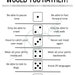 Would You Rather? Customizable Dice Icebreaker Game for School - Etsy ...