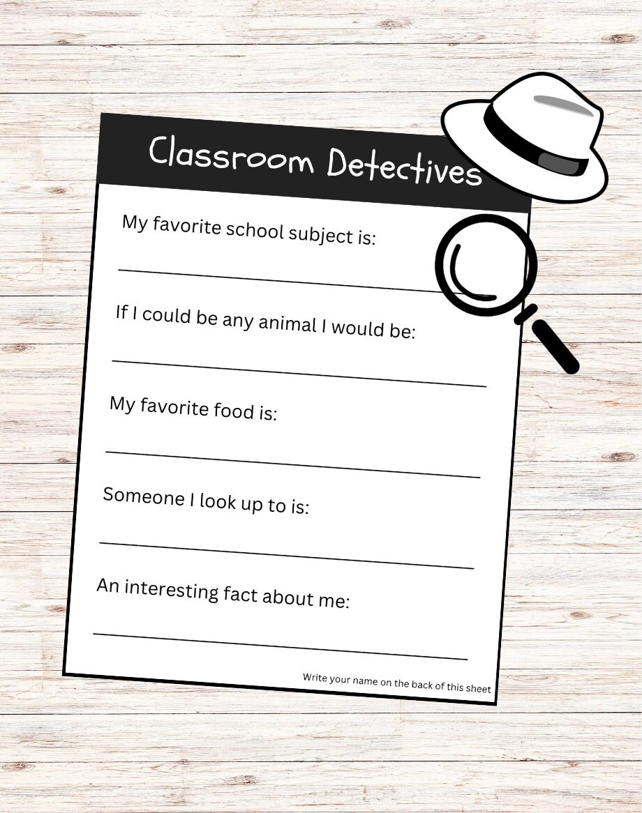 Name Detective Classroom Activity Icebreaker - Etsy