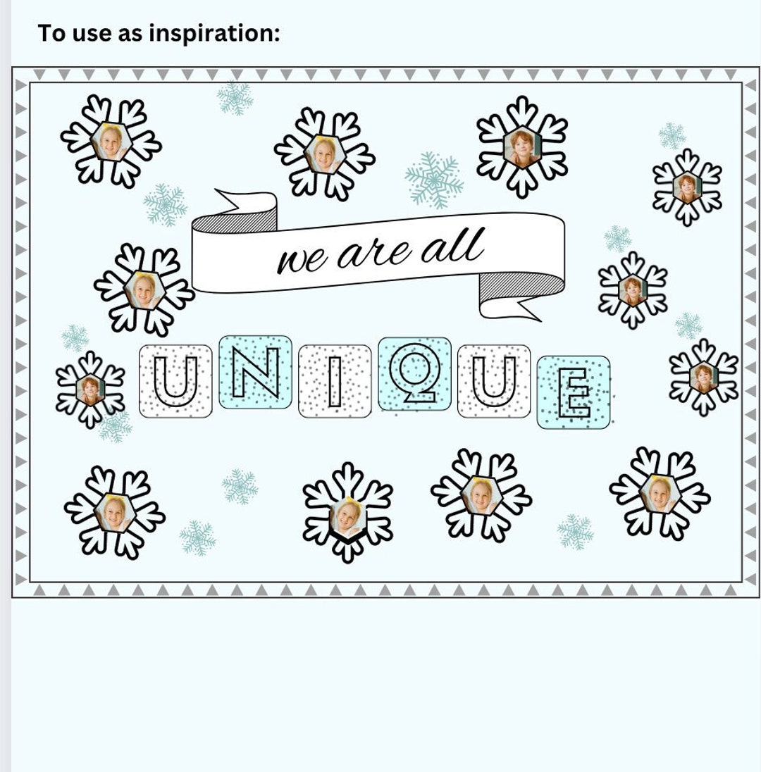 We Are Unique, Snowflakes Winter Bulletin Board or Door Decorating Kit ...