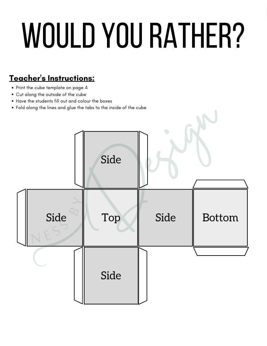Would You Rather Customizable Dice Icebreaker Game for School - Etsy Canada Would You Rather Customizable Dice Icebreaker Game for School - Etsy Canada