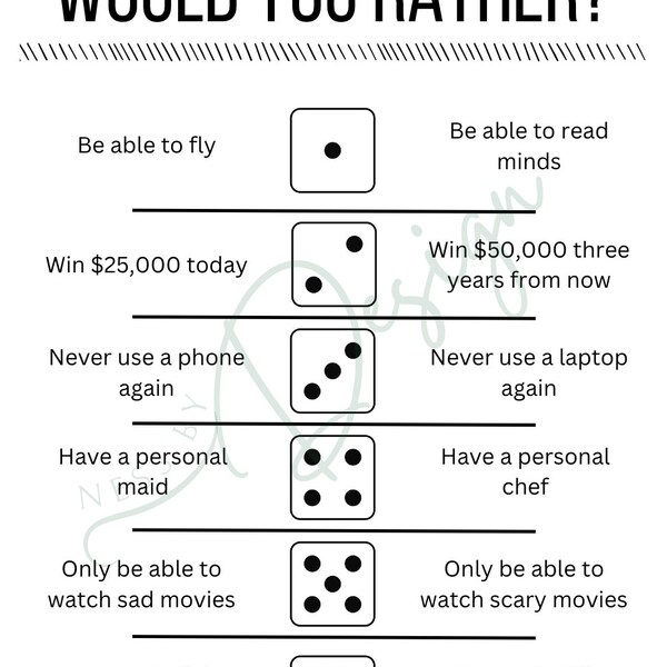 Would You Rather - Etsy