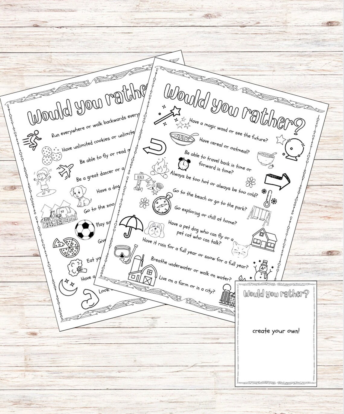 Would You Rather? Coloring Page for Kids and Back to School - Etsy Canada