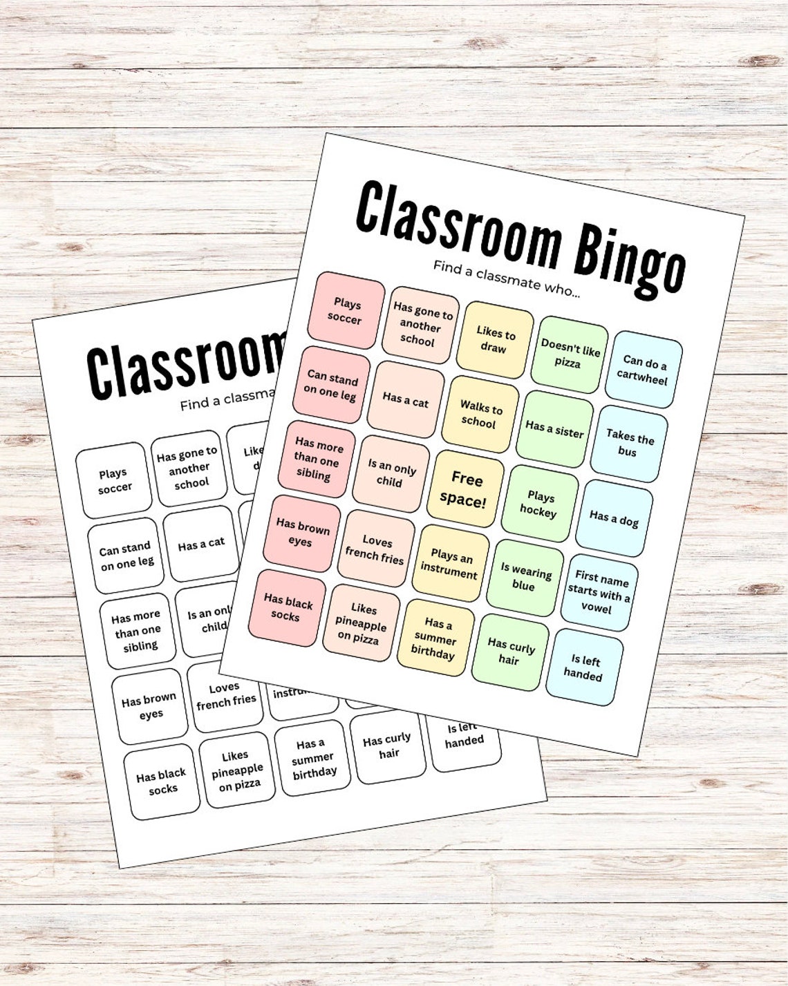 First Day of School Activity - Classroom Bingo Printout - Etsy Canada