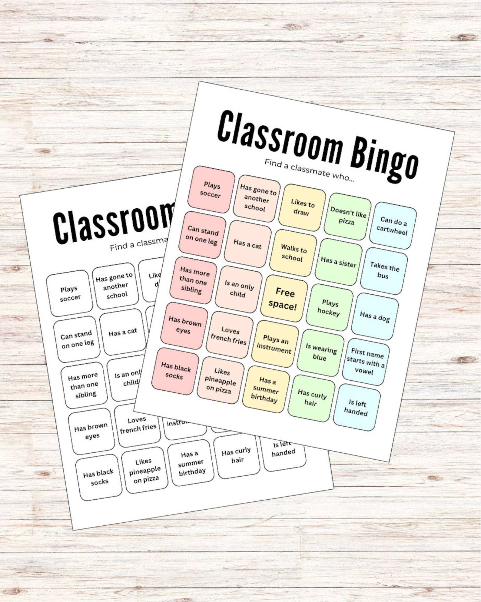 First Day of School Activity - Classroom Bingo Printout - Etsy