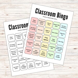 First Day of School Activity - Classroom Bingo Printout - Etsy