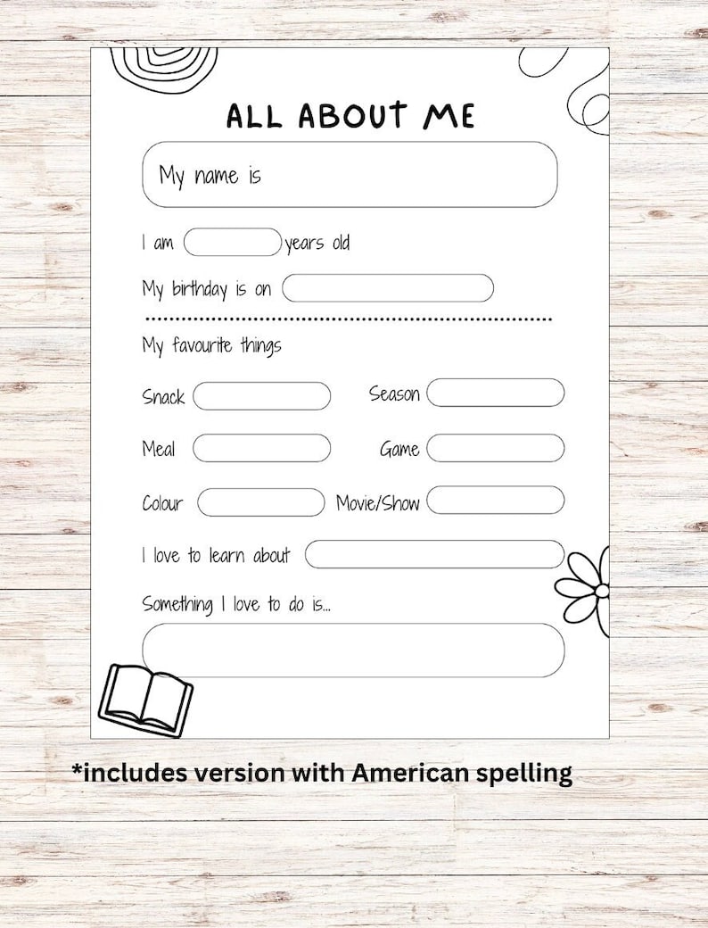 All About Me Project Sheet for Elementary Teachers - Etsy