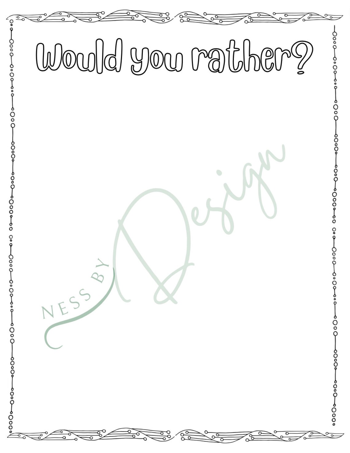 Would You Rather Coloring Page for Kids and Back to School - Etsy Canada