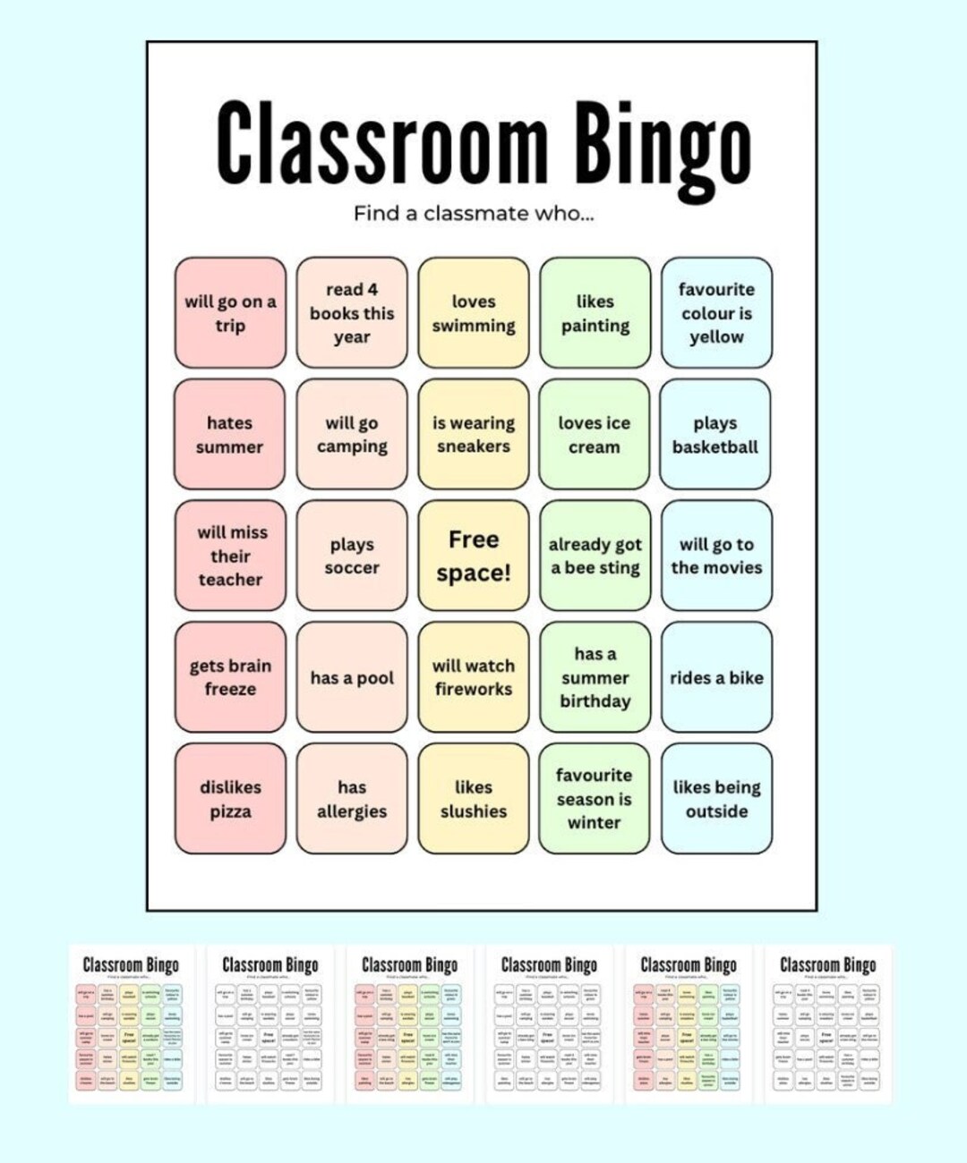 End-of-year School Bingo: Summer Break Edition Find a Classmate - Etsy
