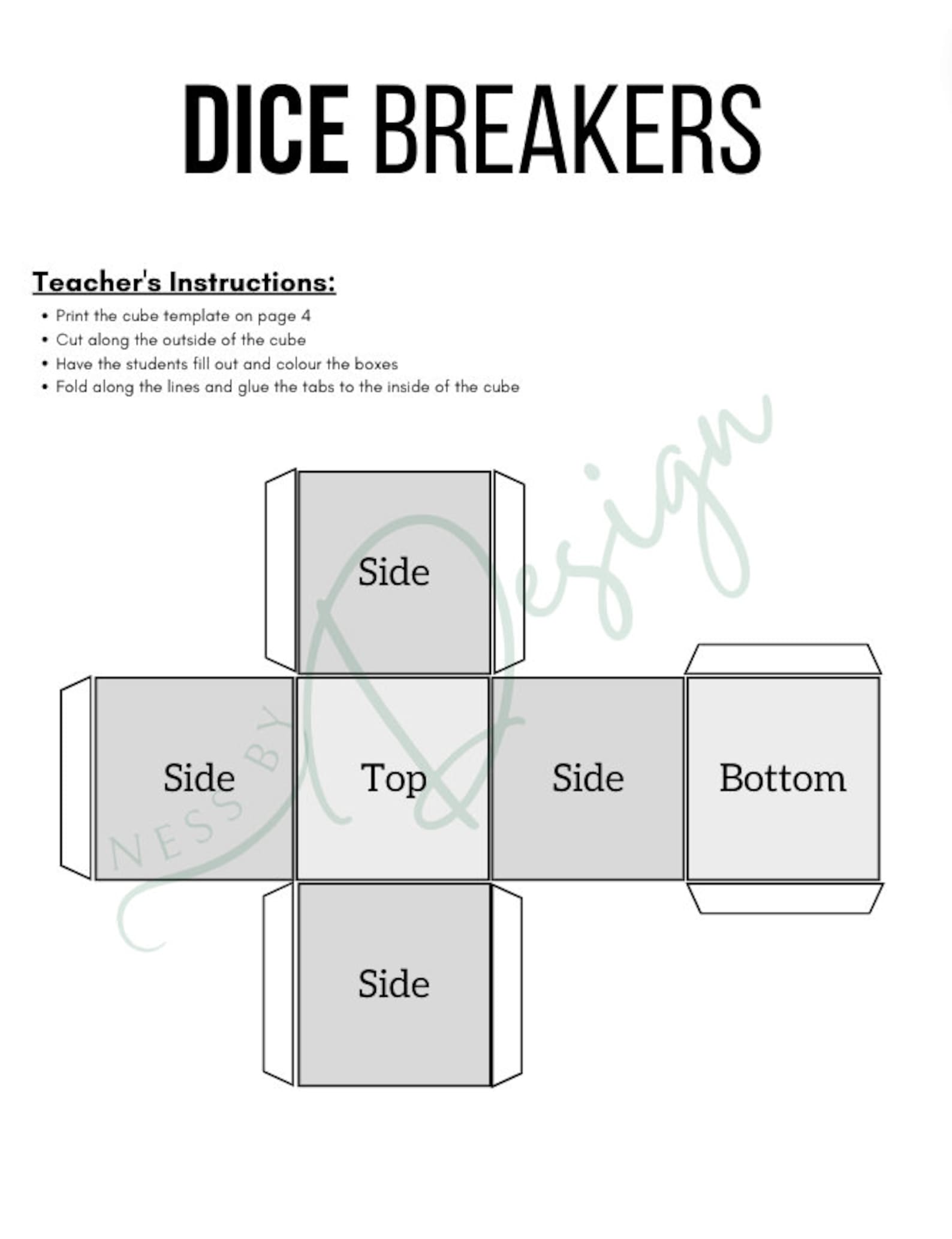 Fun Dice Icebreaker Activity - Customizable - Etsy