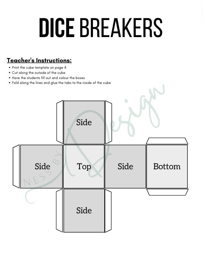 Fun Dice Icebreaker Activity - Customizable - Etsy