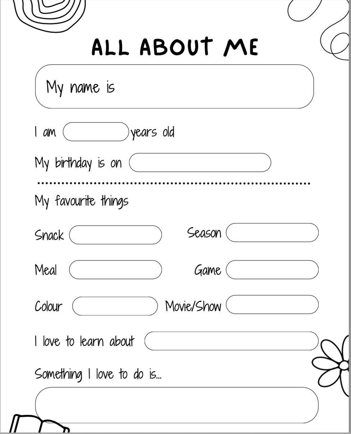 All About Me Project Sheet For Elementary Teachers Etsy All About Me Project Sheet For Elementary Teachers Etsy