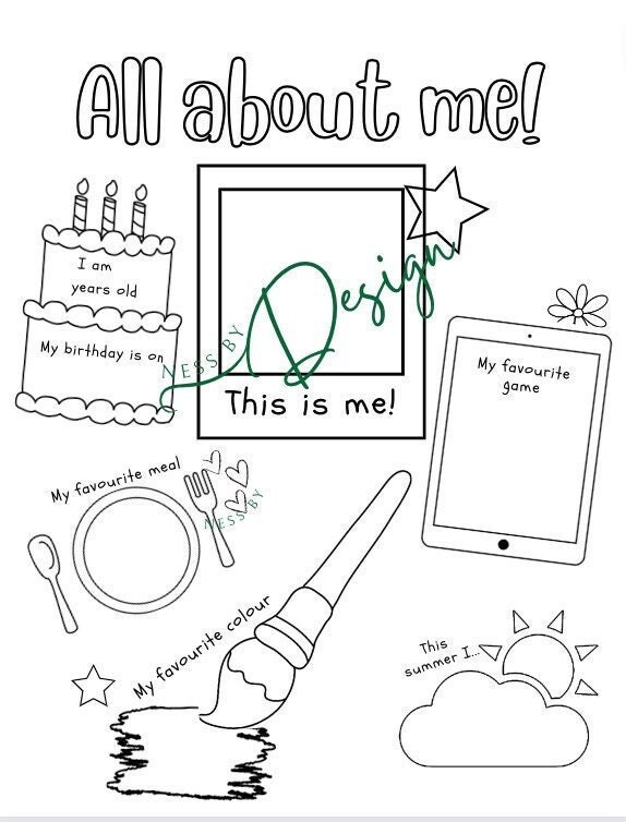 All About Me Art Worksheet - Etsy