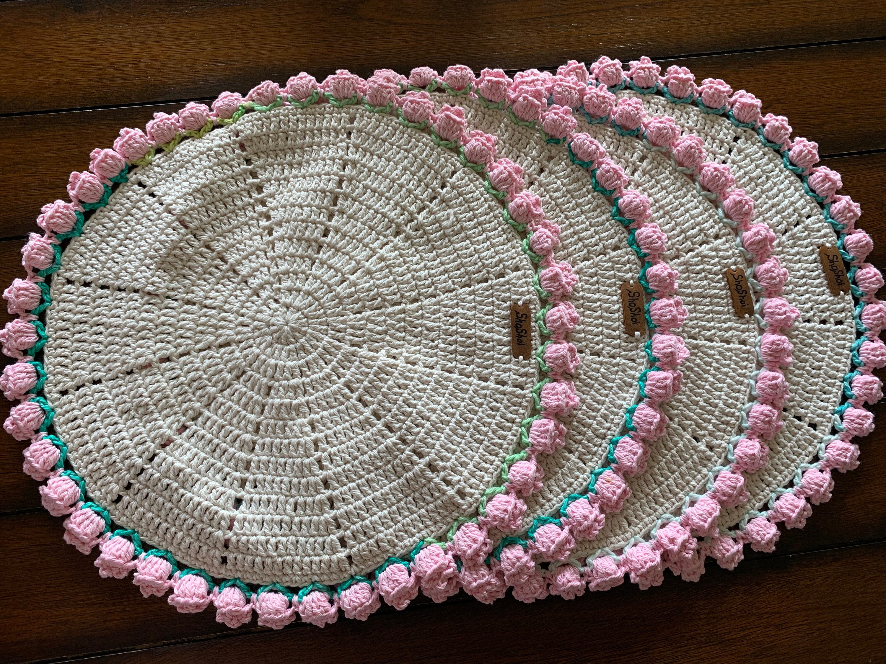 Ecru Crochet Placemat, Dinner Plate Mat Set, Kitchen Decoration ...