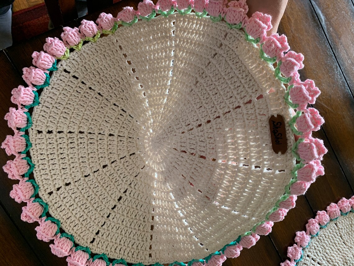 Ecru Crochet Placemat, Dinner Plate Mat Set, Kitchen Decoration ...
