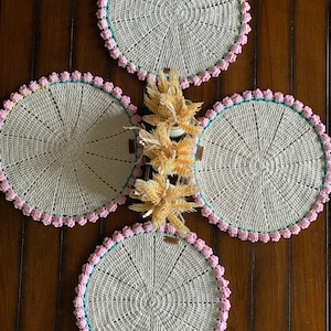 Ecru Crochet Placemat, Dinner Plate Mat Set, Kitchen Decoration ...