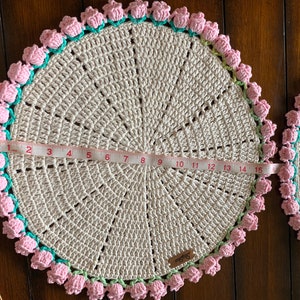 Ecru Crochet Placemat, Dinner Plate Mat Set, Kitchen Decoration ...