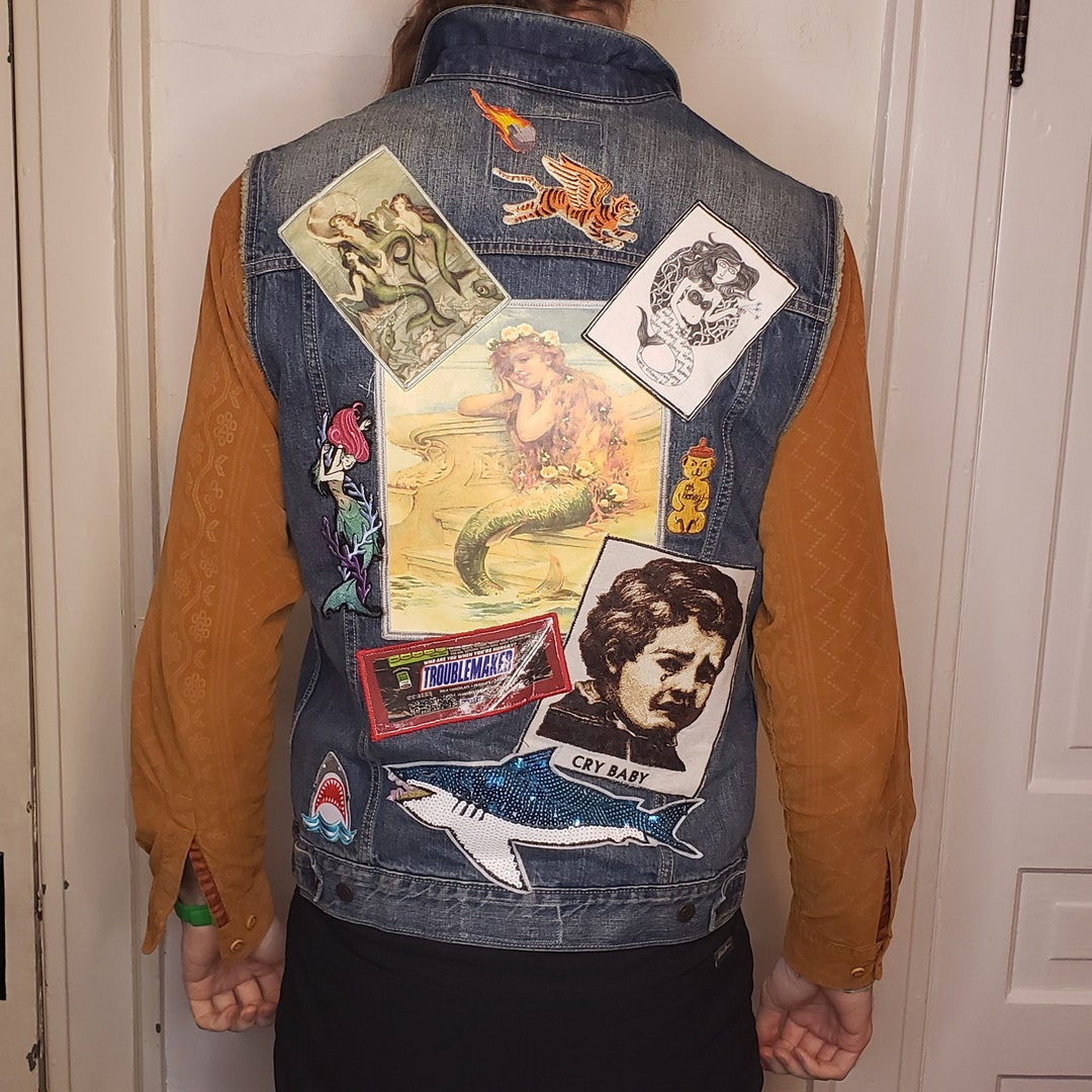 Mermaids and Cry Baby Shark Vest With 16 Patches - Etsy