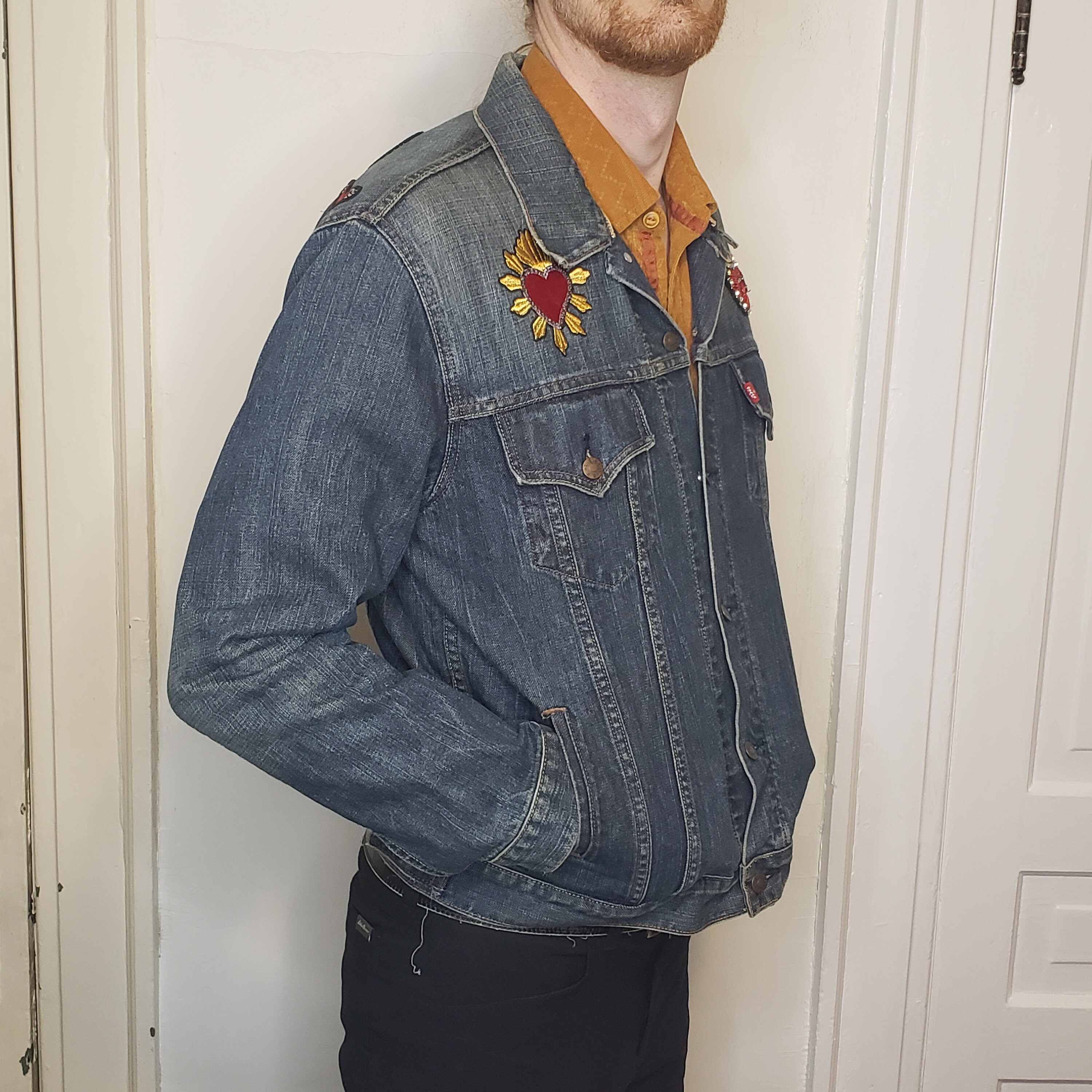 Two Heart Elvis Denim Jacket - Etsy