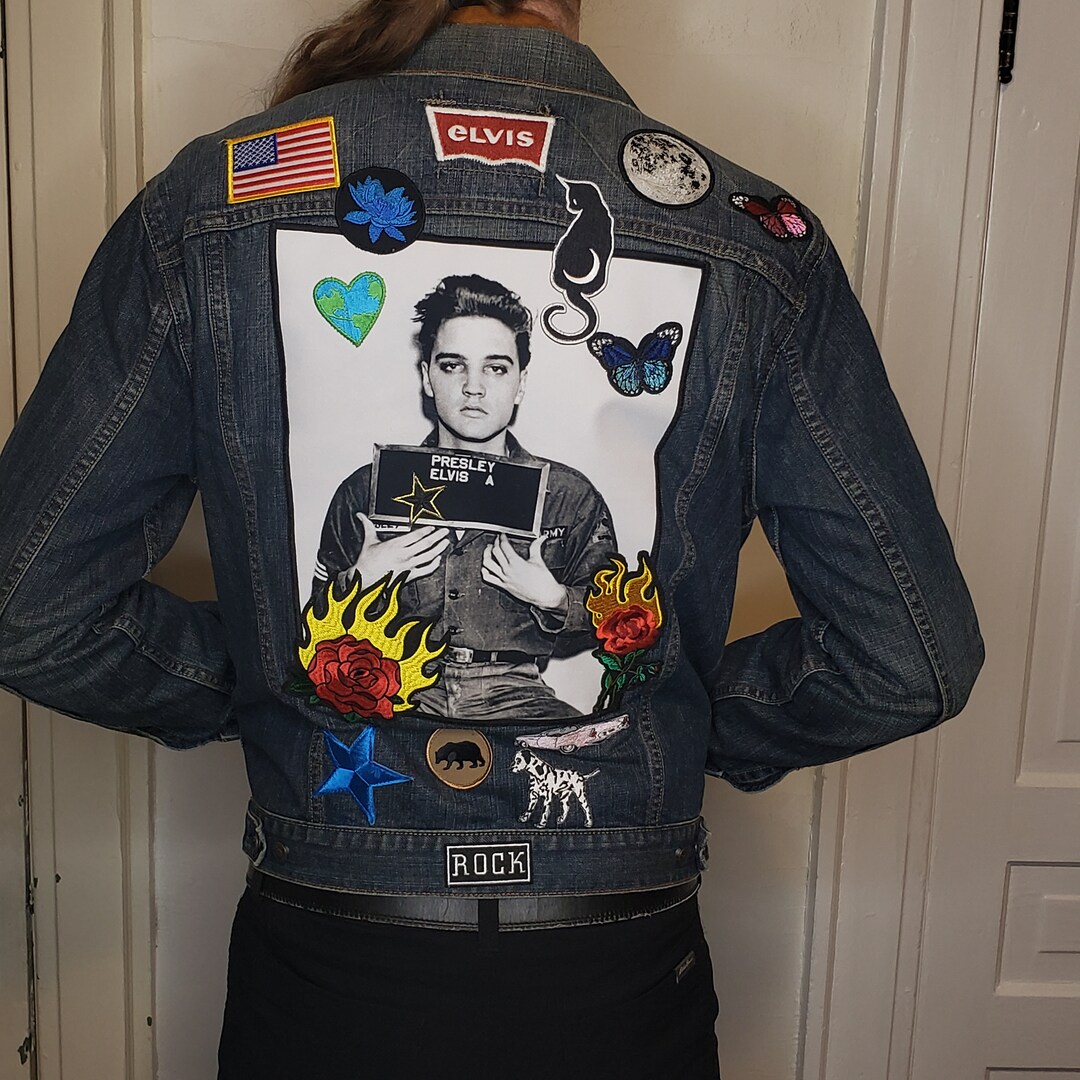 Two Heart Elvis Denim Jacket - Etsy