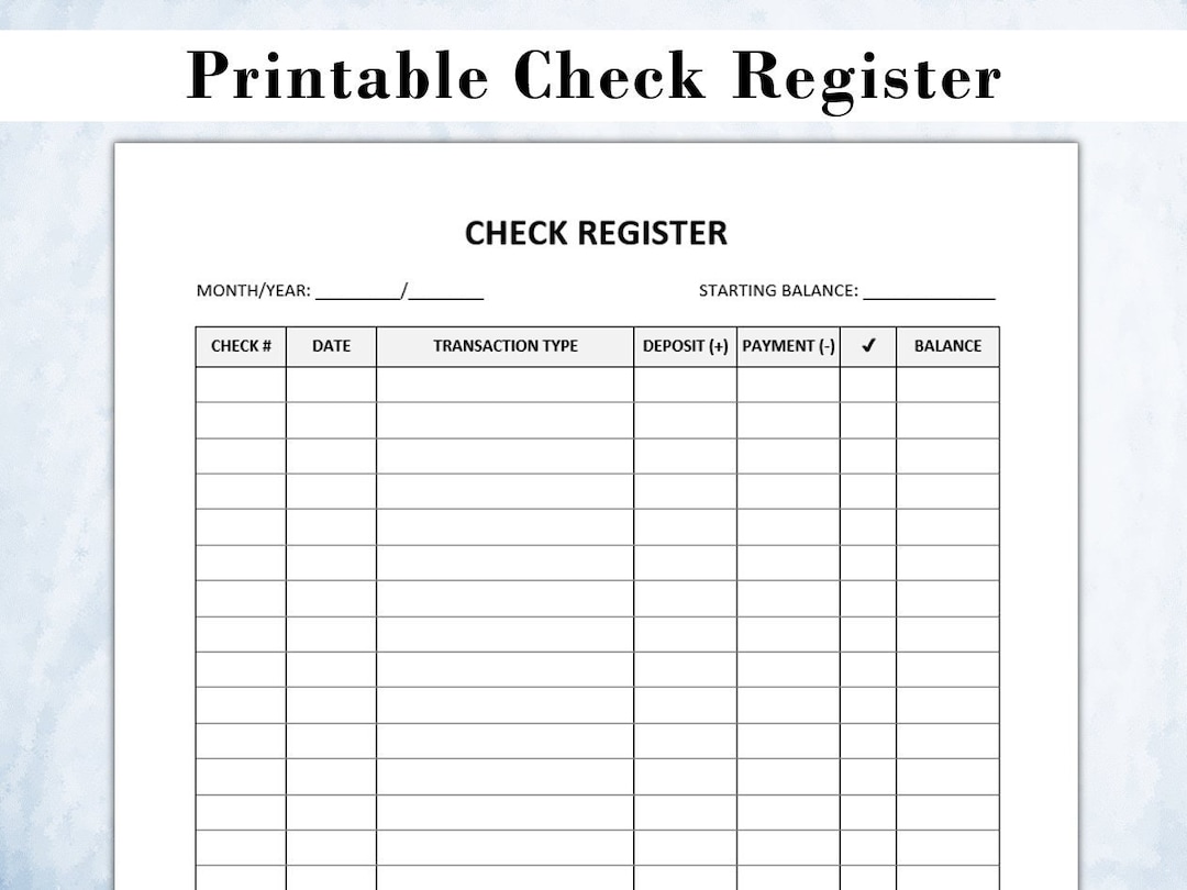 Registro de cheques imprimible para talonario de cheques personal y ...