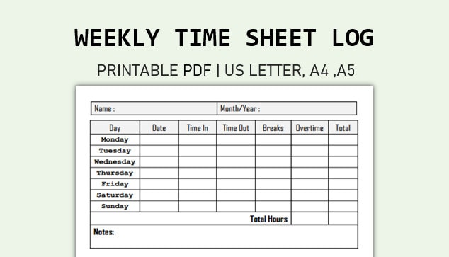 Printable Time Sheet