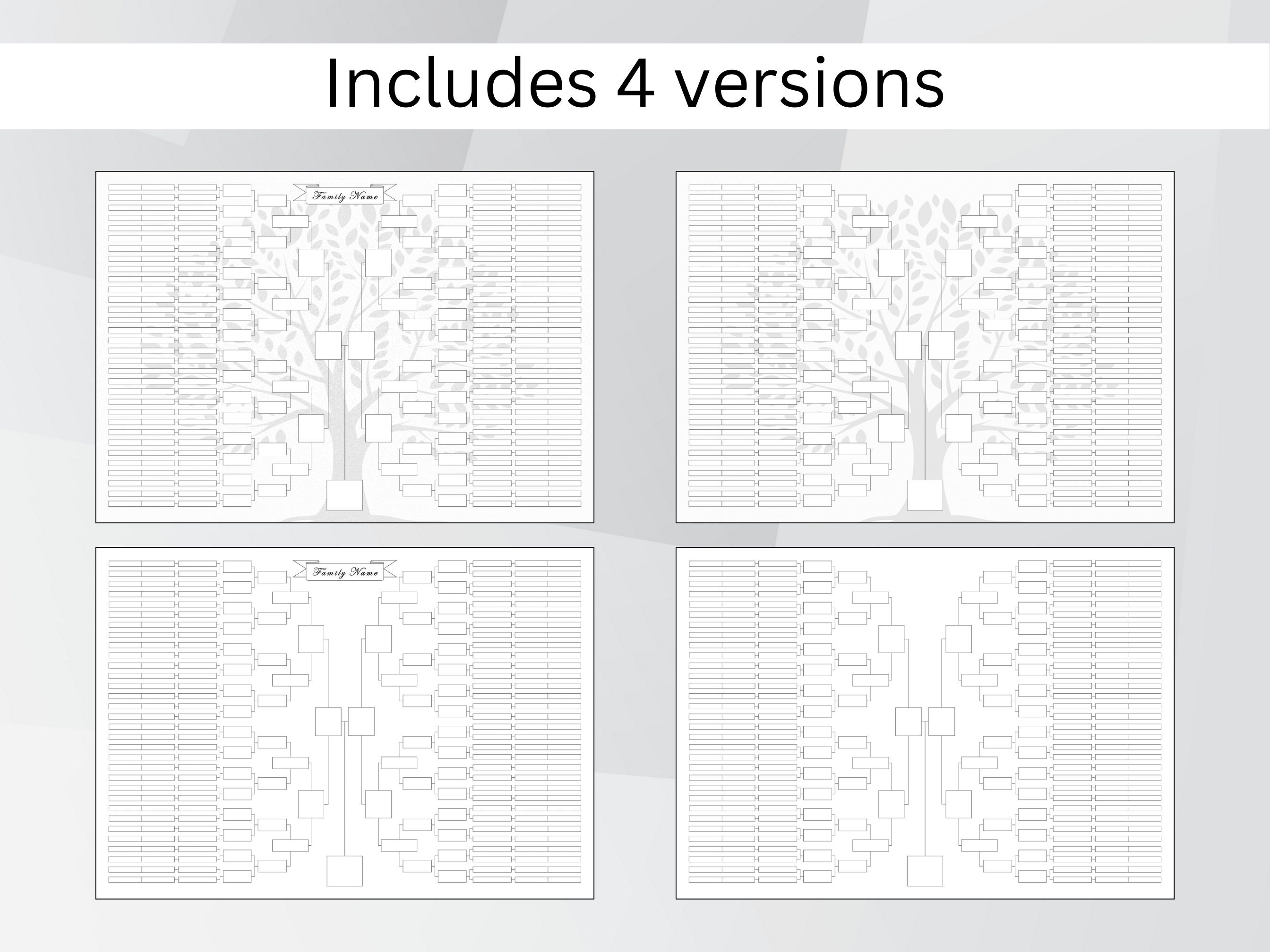 8 Generation Family Tree. Family Tree Chart. Printable Family Tree ...