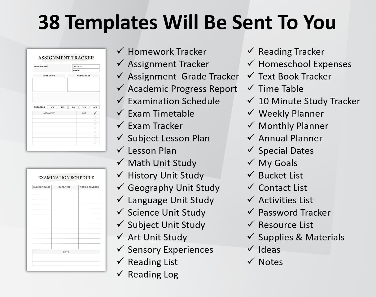 Homeschool Planner Pages Printable. Editable Homeschool Checklist ...