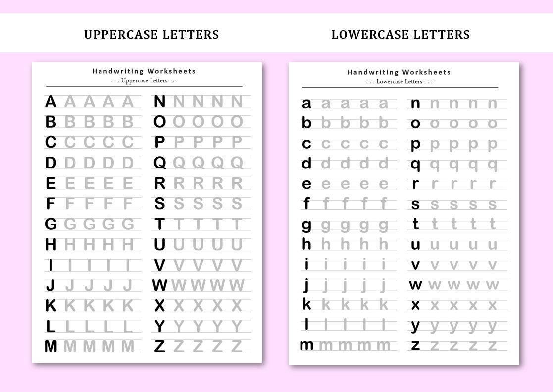 Hand Lettering Practice Sheets. Handwriting Sheets. Printable - Etsy