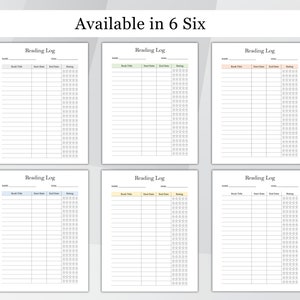 Reading Log Planner Reading Tracker Printable Reading - Etsy