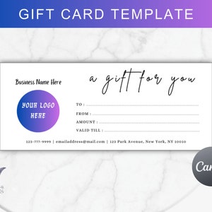 Printable Gift Certificate, Gift Certificate Template, DIY Gift ...