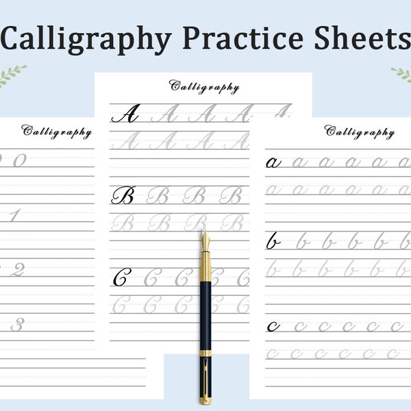 Calligraphy Practice Sheets - Etsy