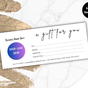 Printable Gift Certificate, Gift Certificate Template, DIY Gift ...