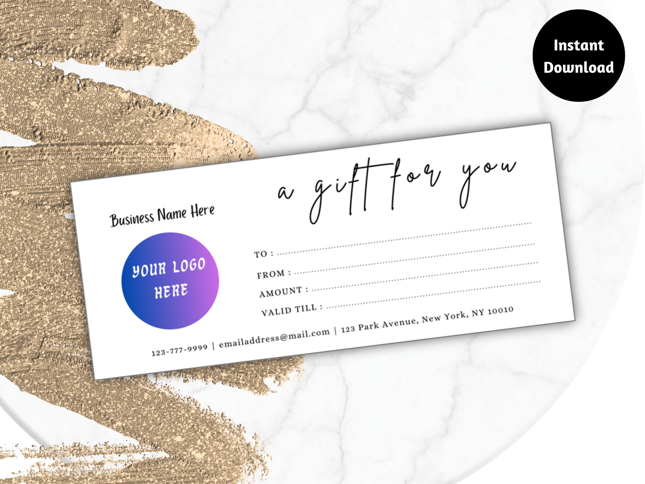 Printable Gift Certificate, Gift Certificate Template, DIY Gift ...