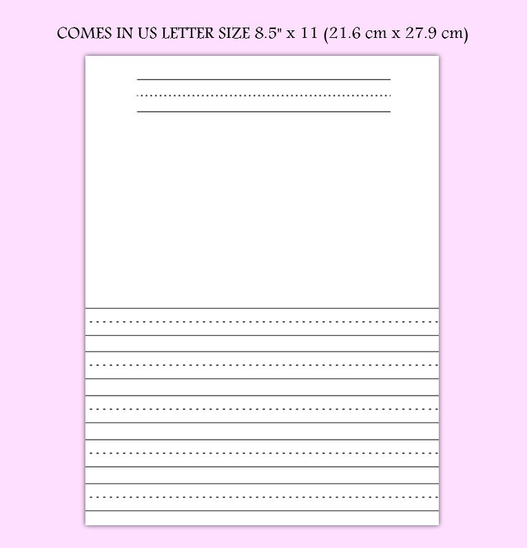 Handwriting Story Paper Printable. Writing Practice Paper. Draw and ...