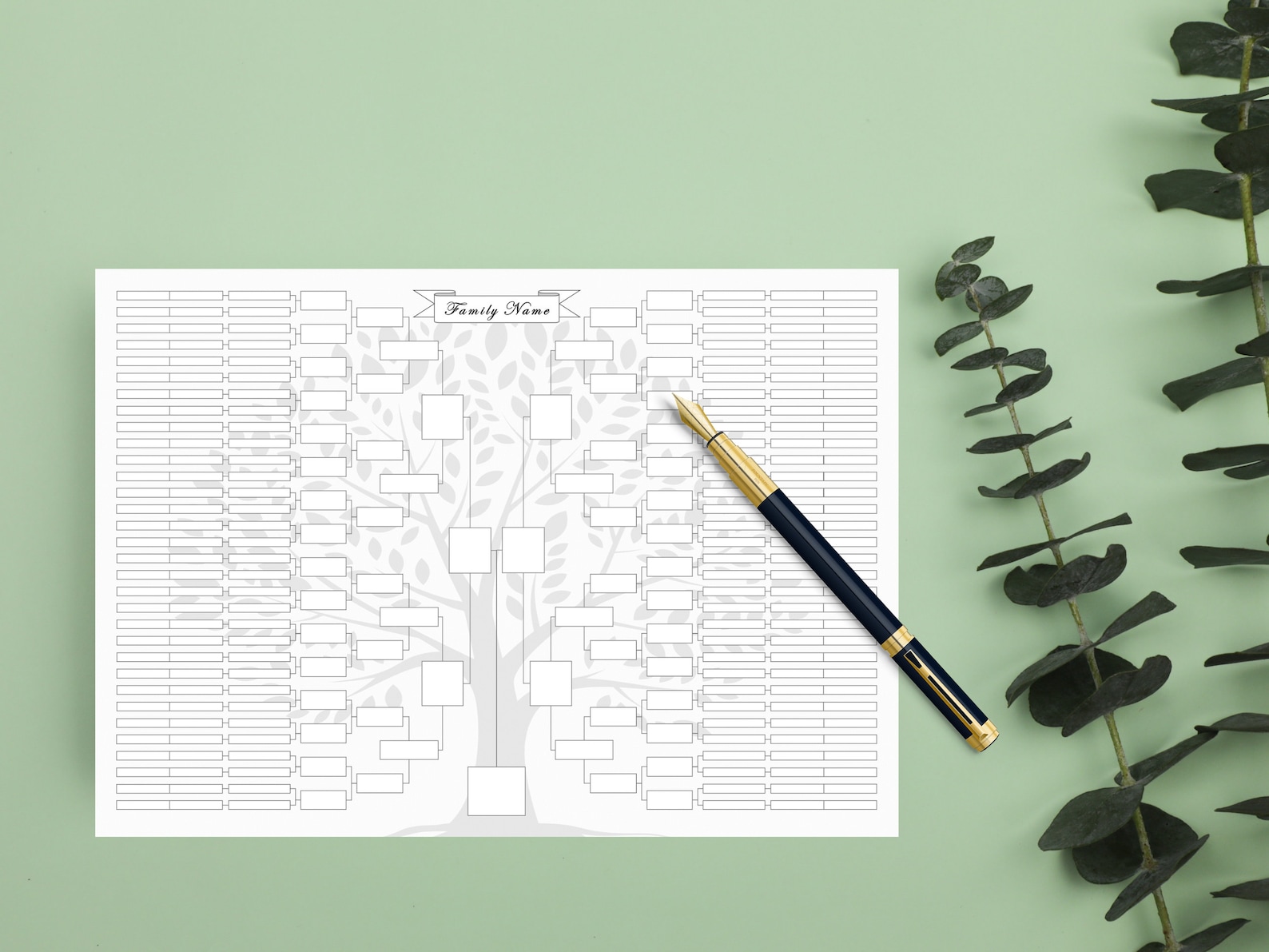 8 Generation Family Tree. Family Tree Chart. Printable Family Tree ...