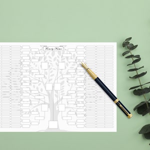 8 Generation Family Tree. Family Tree Chart. Printable Family Tree ...