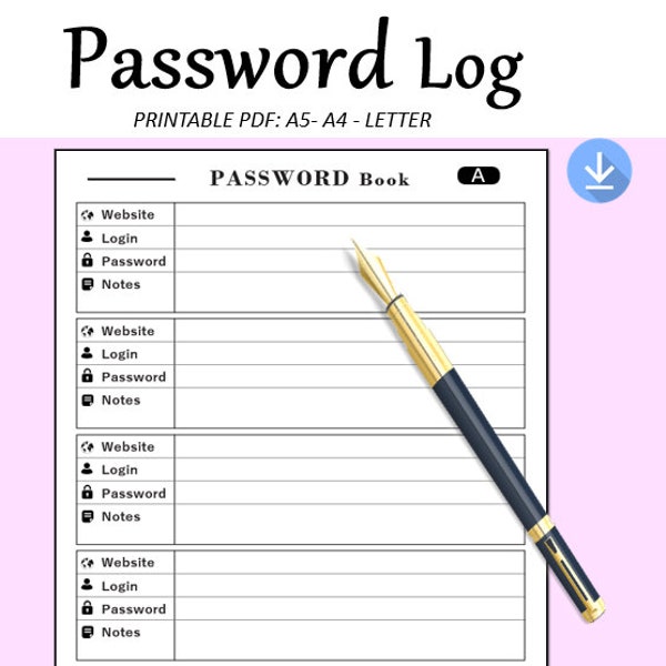 Password Journal - Etsy