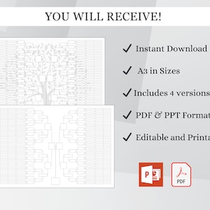 8 Generation Family Tree. Family Tree Chart. Printable Family Tree ...