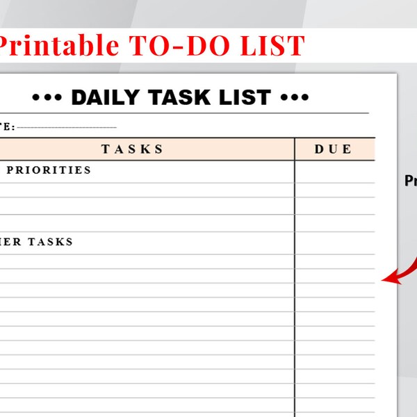 Daily Tasks List - Etsy