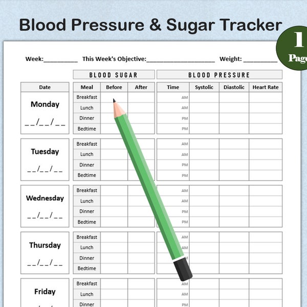 Blood Sugar Tracker - Etsy