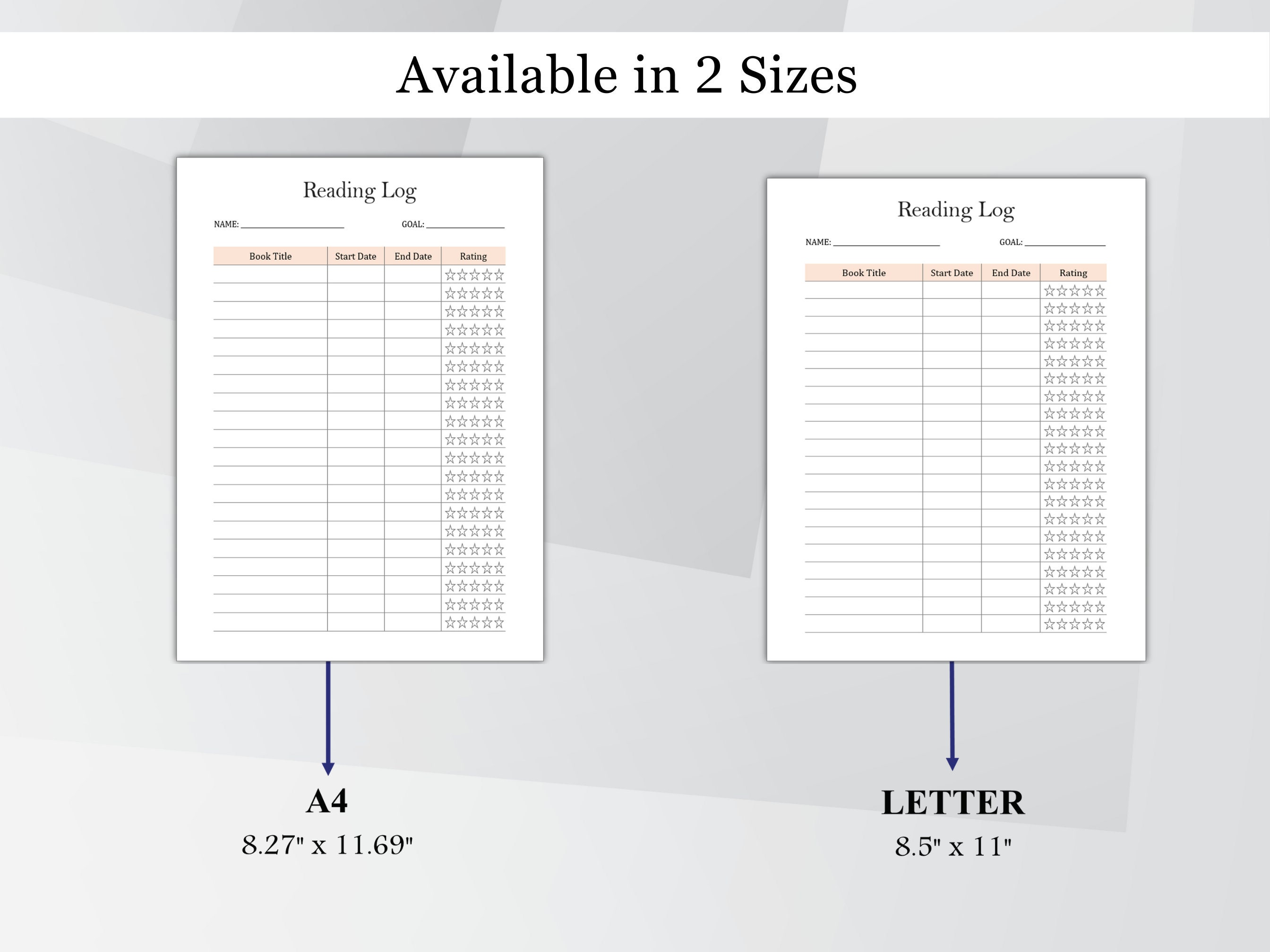 Reading Log Planner Reading Tracker Printable Reading - Etsy