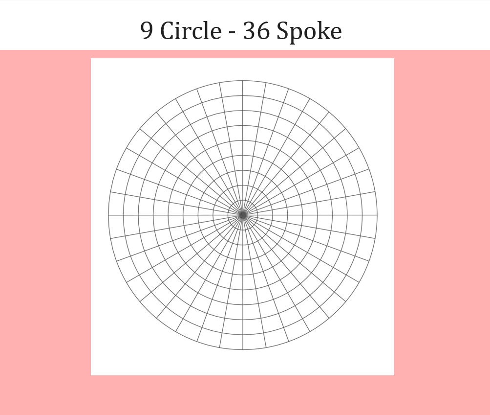 Polar Graph Paper Printable. Circular Graph Paper Notebook. Polar Graph ...