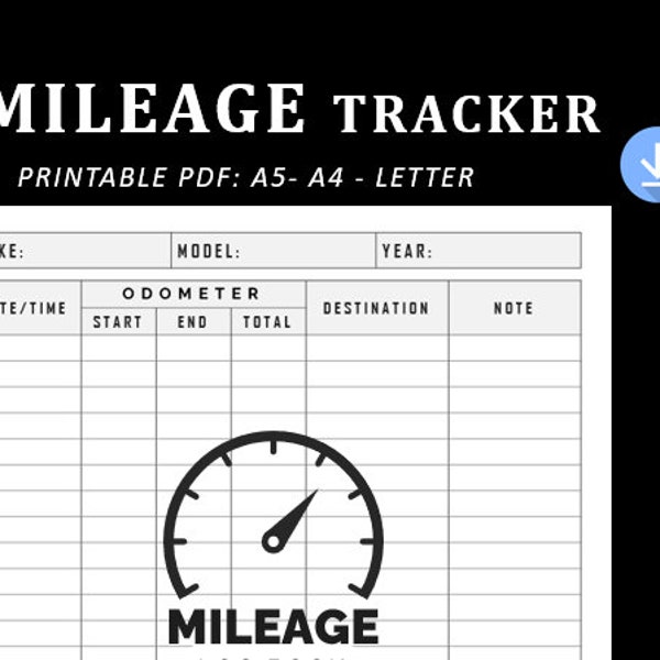 Printable Mileage Tracker - Etsy