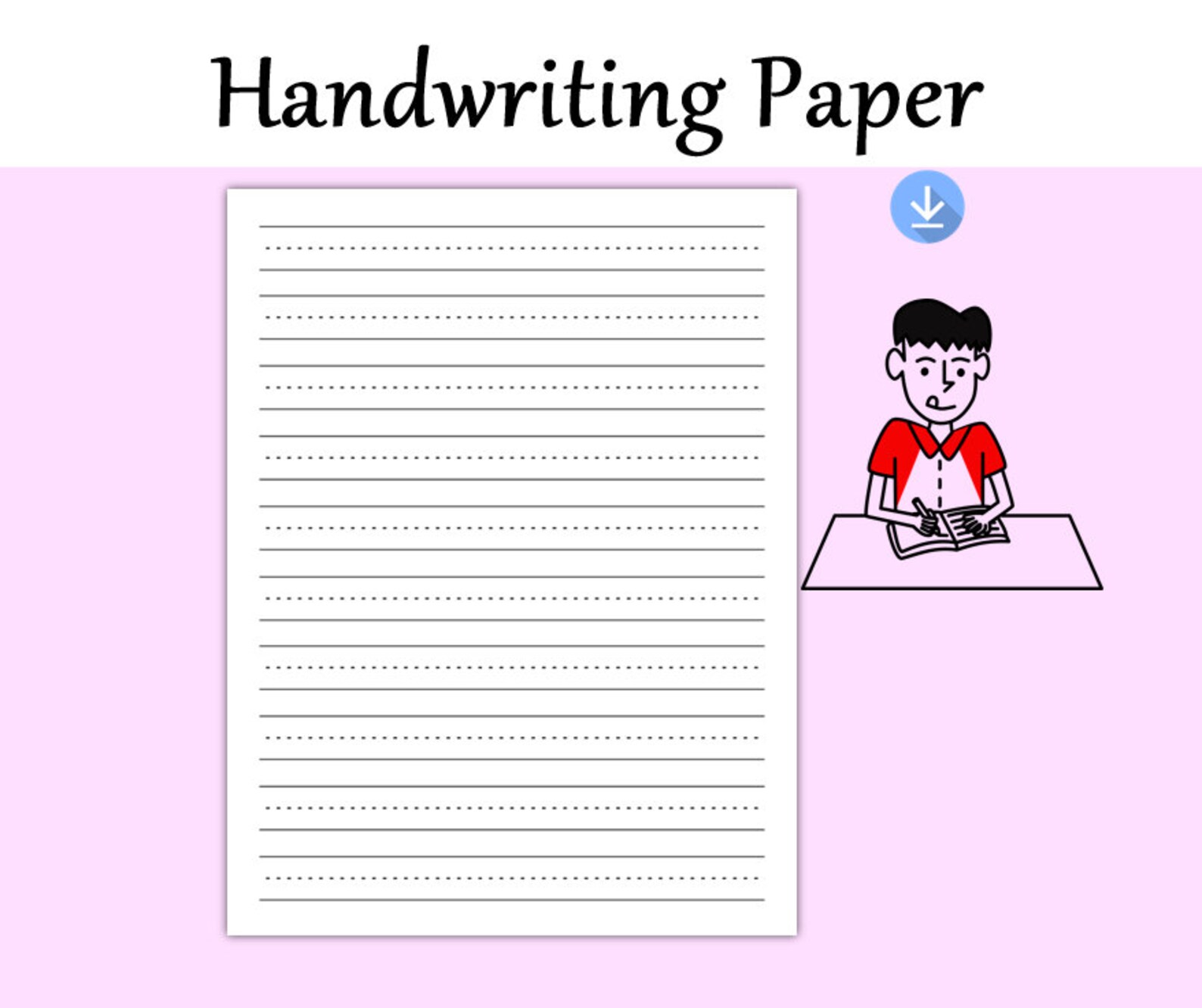 Handwriting Paper Printable Handwriting Practice Paper Kids Etsy Handwriting Paper Printable Handwriting Practice Paper Kids Etsy