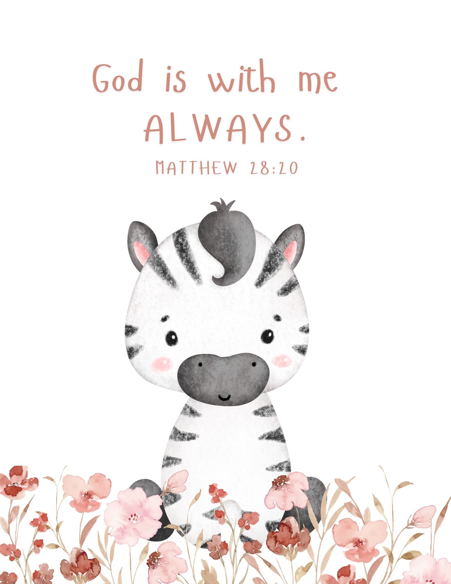 Watercolor Elephant Print, Christian Baby Nursery Decor, Bible Verse ...