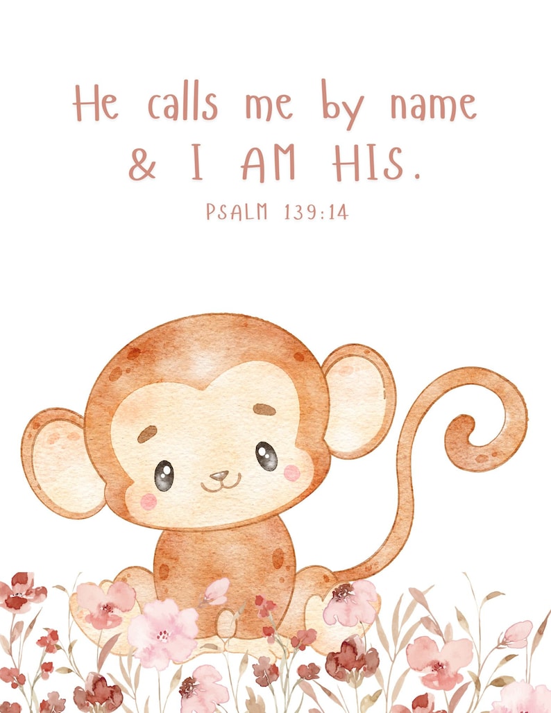 Watercolor Elephant Print, Christian Baby Nursery Decor, Bible Verse ...