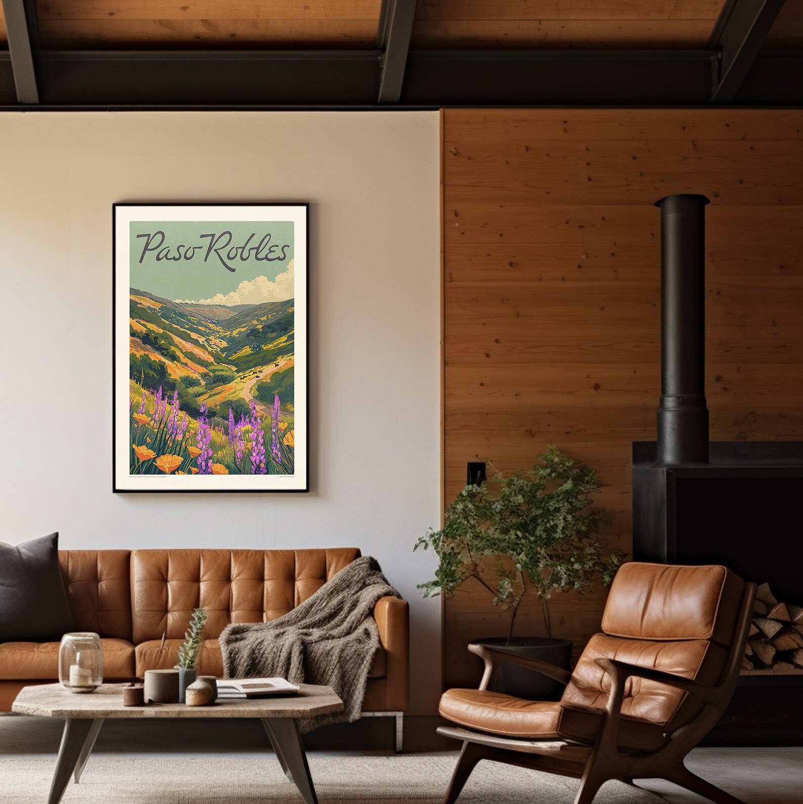 Paso Robles Gift Wall Art Print, Vintage Travel Poster, Central Coast ...