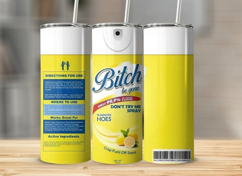 B**CH Be Gone Spray 20 Oz Tumbler / Hoe Be Gone Spray Tumbler / Pink ...